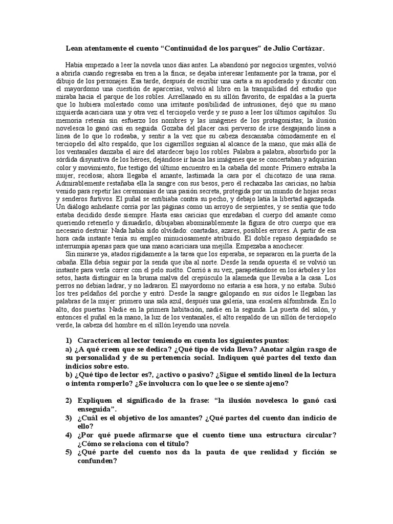 Continuidad de Los Parques | PDF | Cuentos