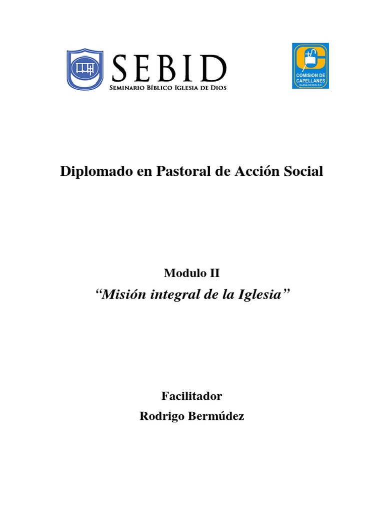 Modulo II - MISION INTEGRAL DE LA IGLESIA | PDF | Jesús | Reinado y ...