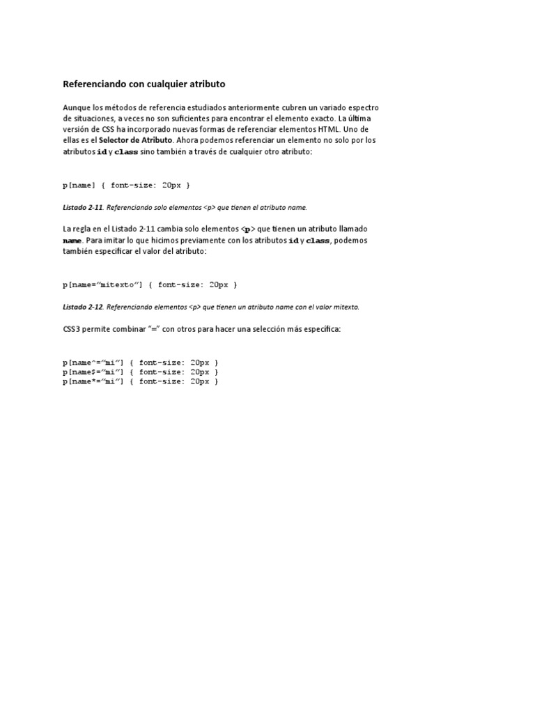 Referenciando Con Cualquier Atributo CSS | PDF