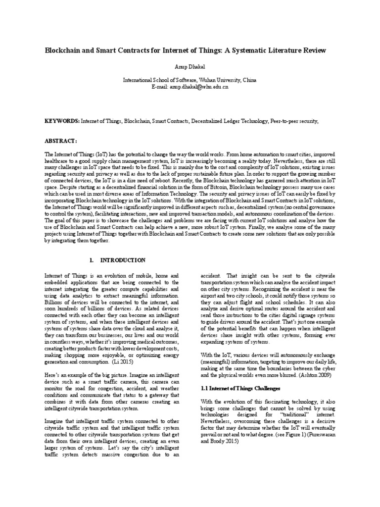 Blockchain and Internet of Things Research Paper | PDF | Internet Of ...
