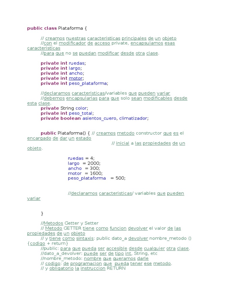 UtilizacionSetters Getters JAVA | PDF | Clase (Programación informática ...