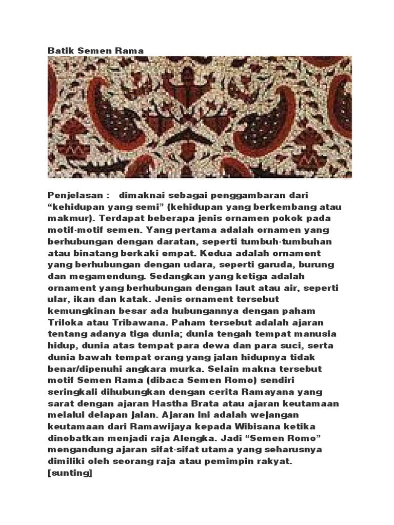 Batik Semen Rama | PDF