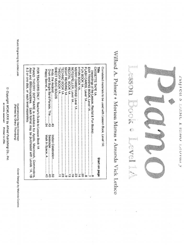 Alfred Basic Piano Library 1A Lesson Book | PDF