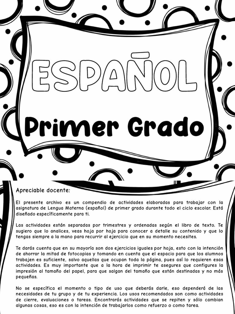 Español 1er Grado | PDF