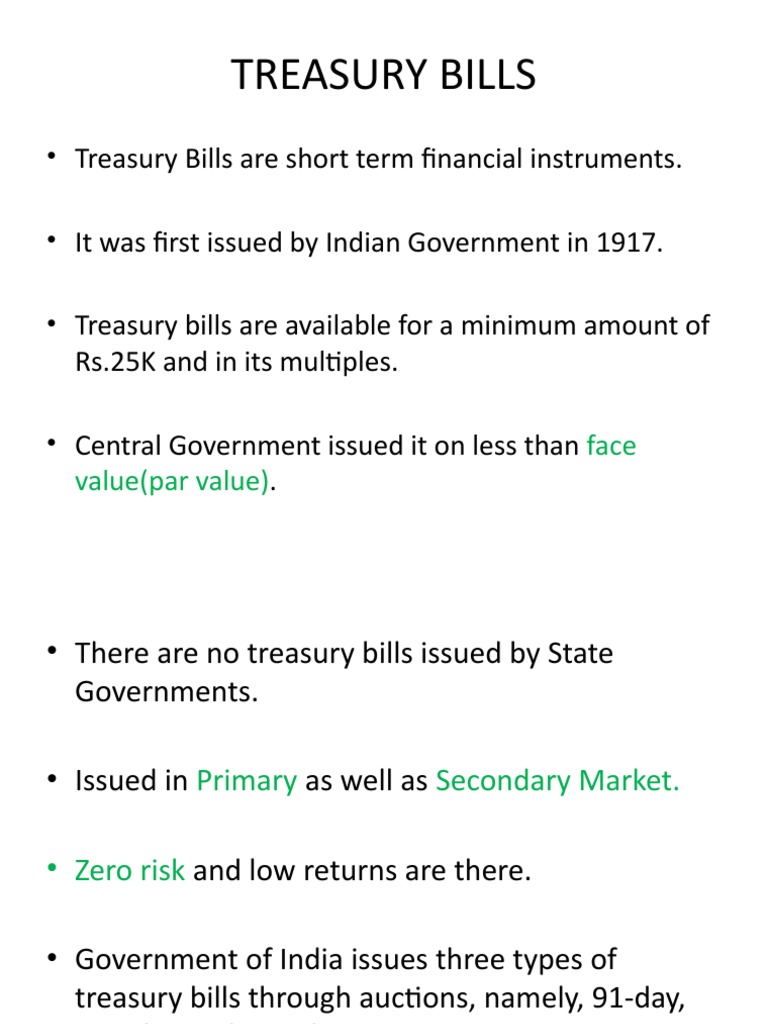 Treasury Bills in India: Overview & Auctions | PDF | Business | Finance ...