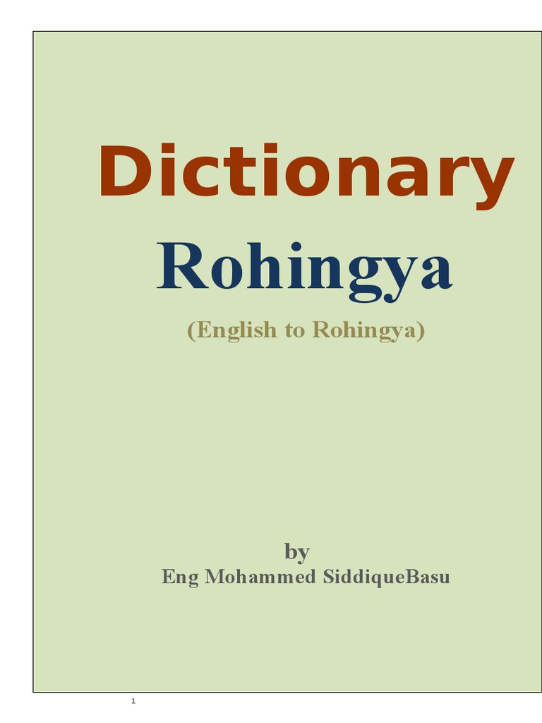 English To Rohingya Dictionary 2020 | PDF | Linguistic Morphology ...