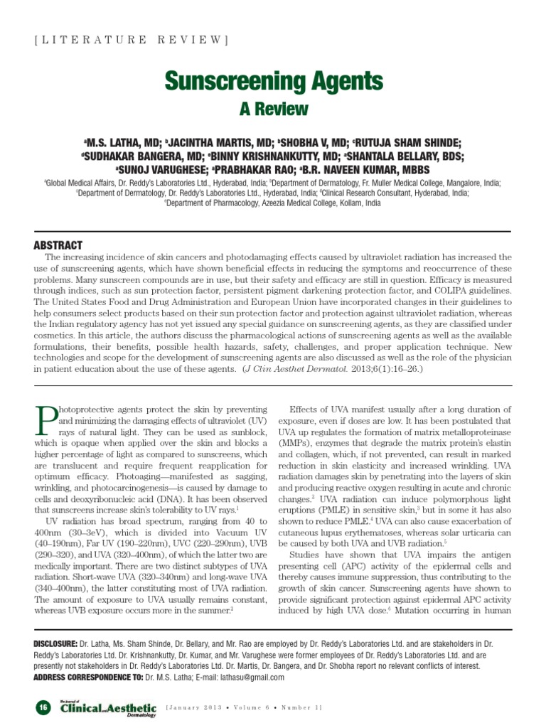 Jcad 6 1 16 PDF | PDF | Sunscreen | Ultraviolet