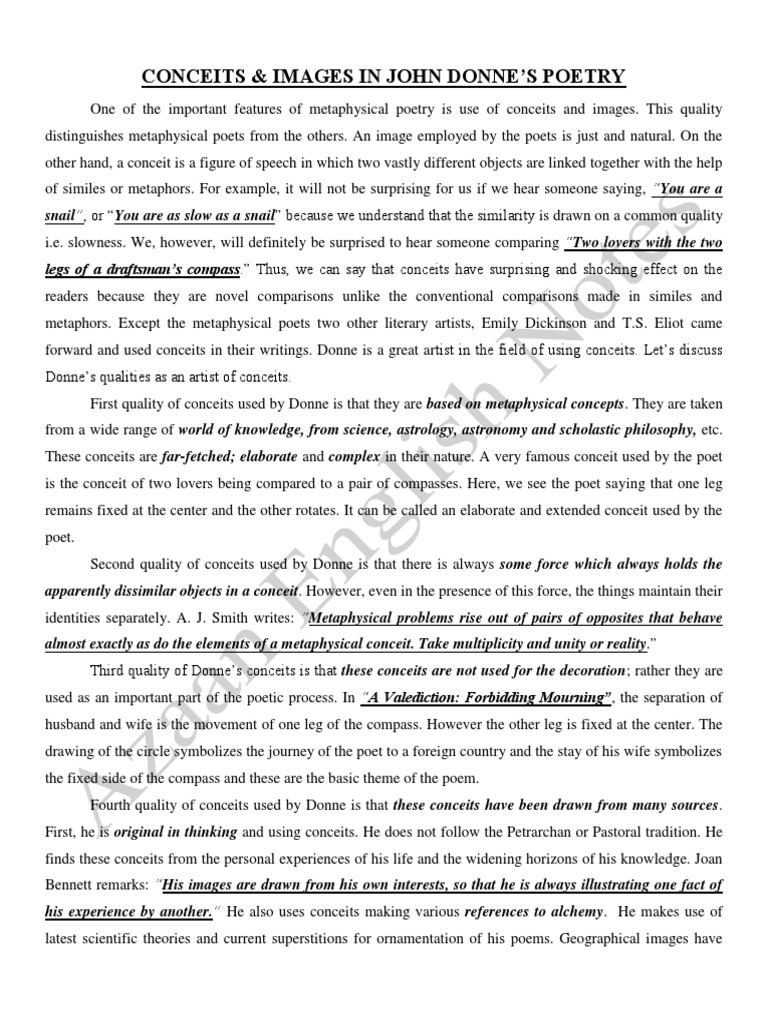 Conceits and Images in Donnes Poetry PDF | PDF | Poetry