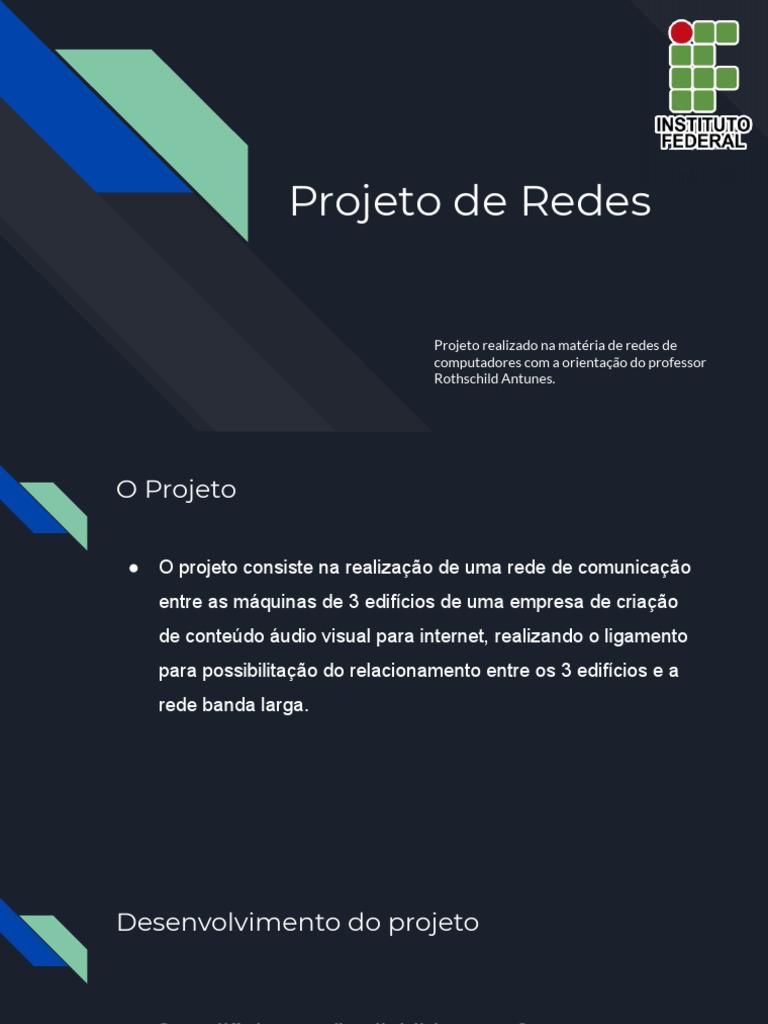Projeto de Redes | PDF | Topologia de rede | Rede de computadores