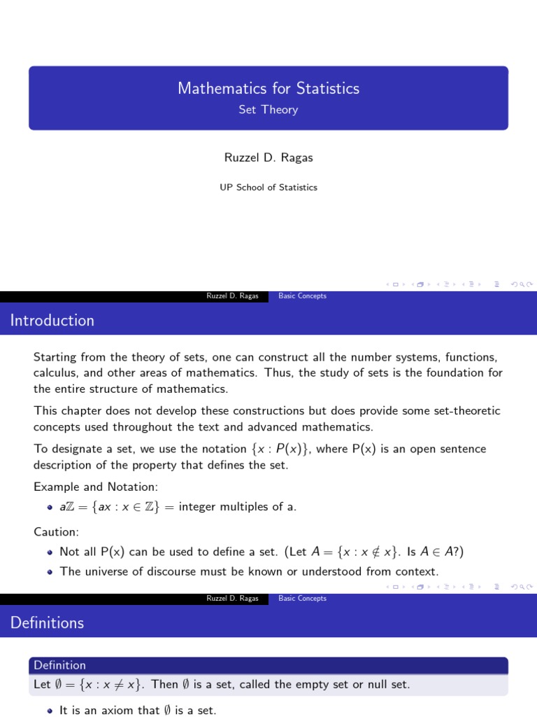 Chapter 3.0 | PDF | Empty Set | Set (Mathematics)