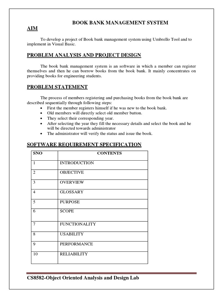2 Book Bank Management System PDF | PDF | Use Case | Unified Modeling ...