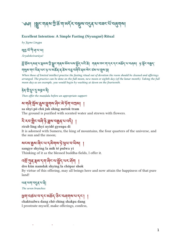 Simple Fasting Ritual | PDF