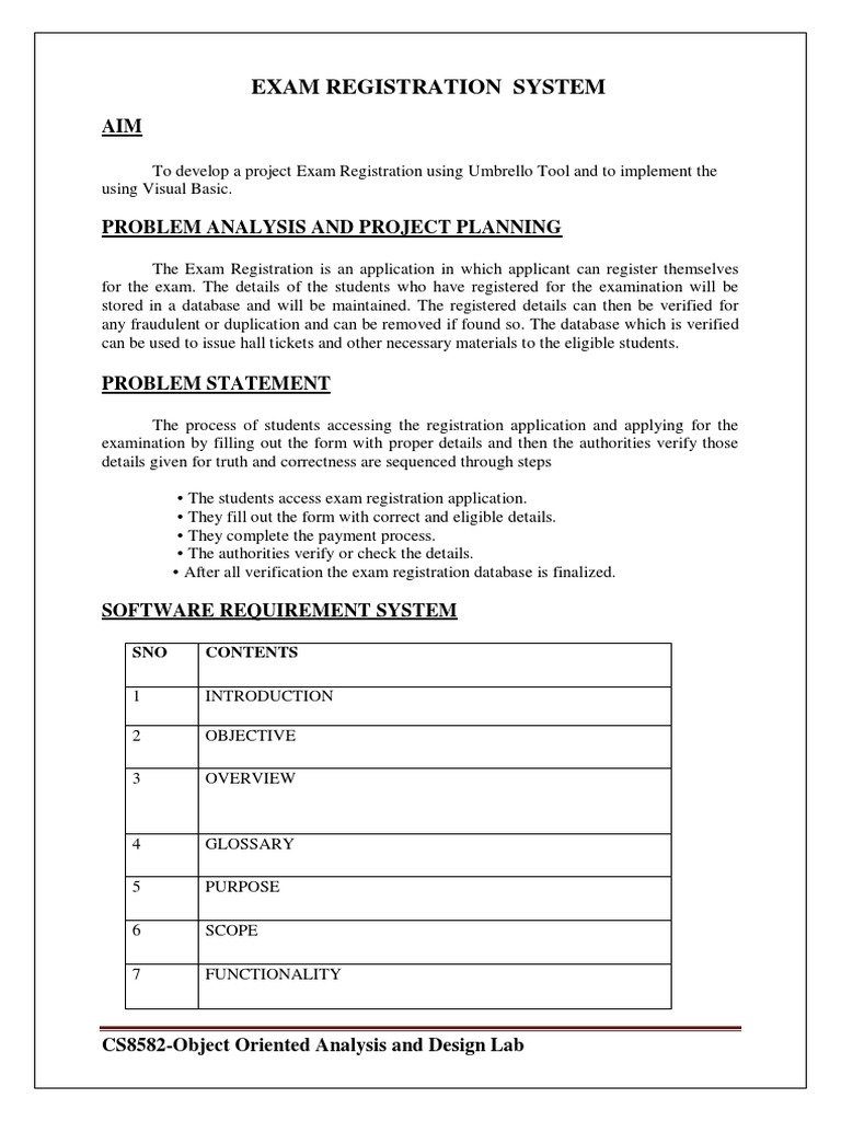 3 Exam Registration System | Download Free PDF | Use Case | Databases