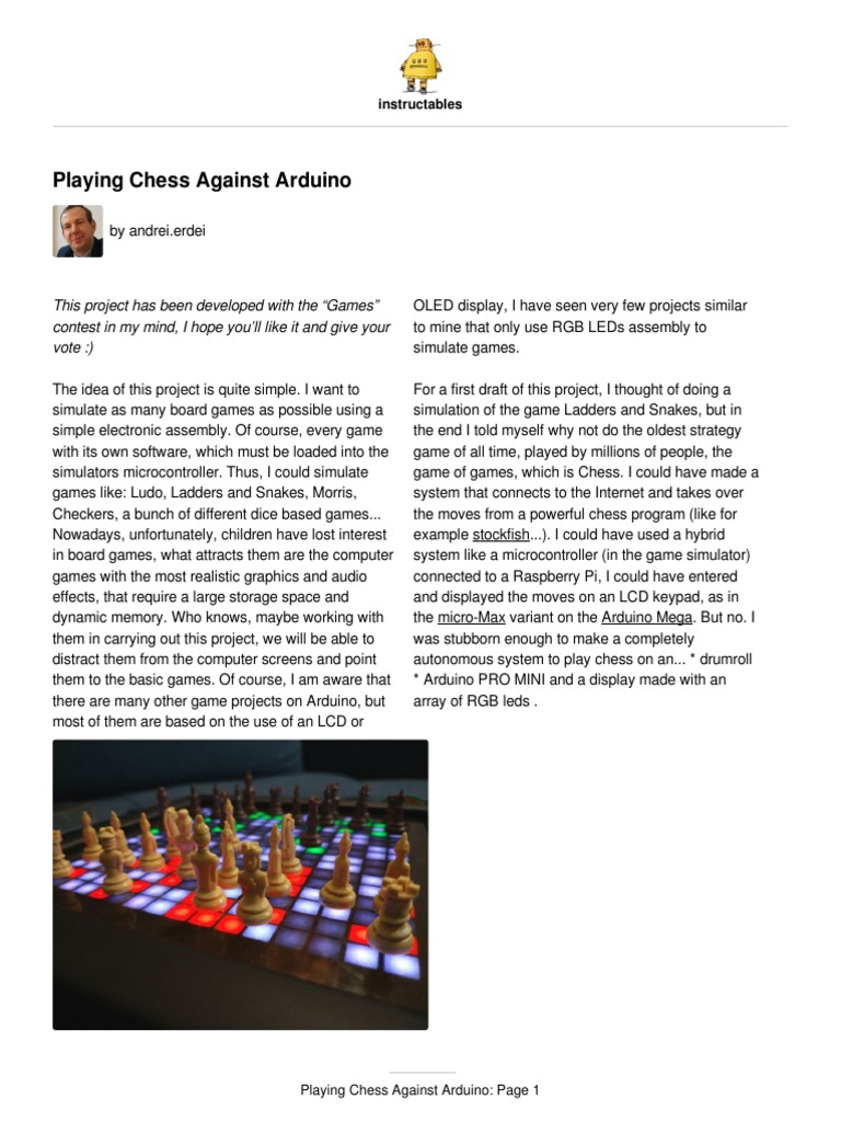 Playing Chess Against Arduino Pdf Rgb Color Model Arduino 0311