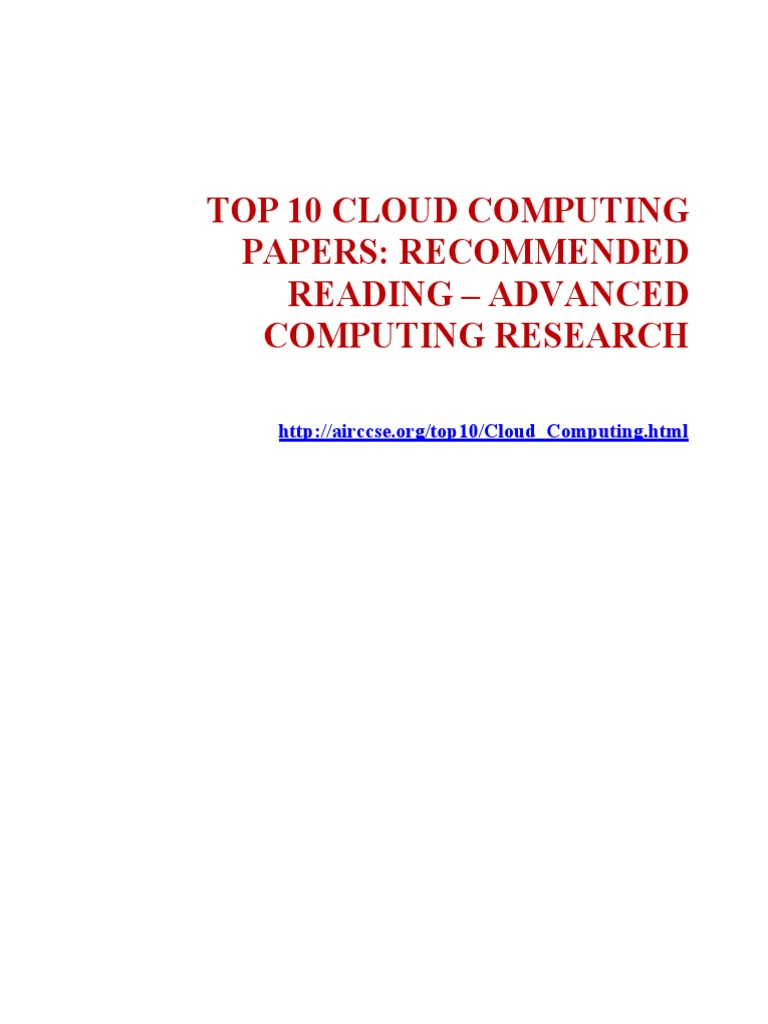 Top 10 Cloud Computing Papers | PDF | Cloud Computing | Privacy
