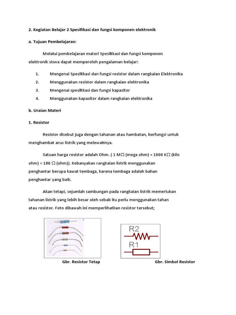 Modul Tdo Materi Elektronik Sederhana | PDF | Metode & Bahan Ajar