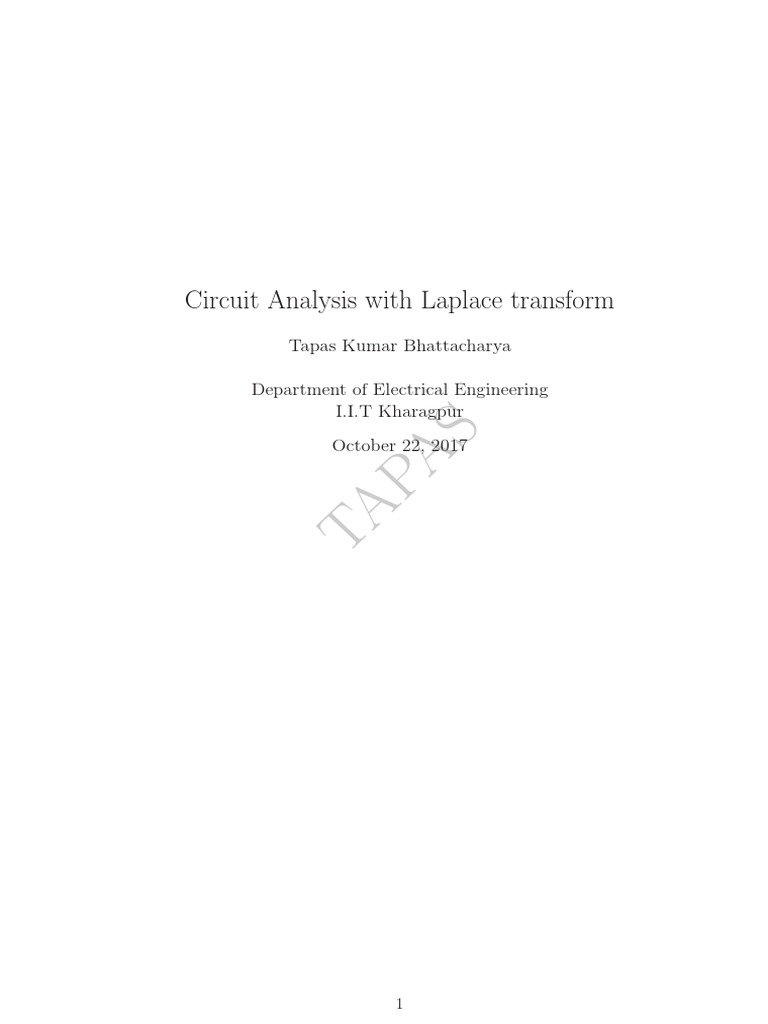 Circuit Analysis with Laplace | PDF | Laplace Transform | Electrical ...