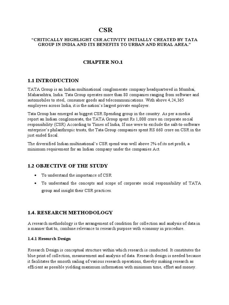 Chapters of CSR - Tata Capital | PDF | Corporate Social Responsibility ...