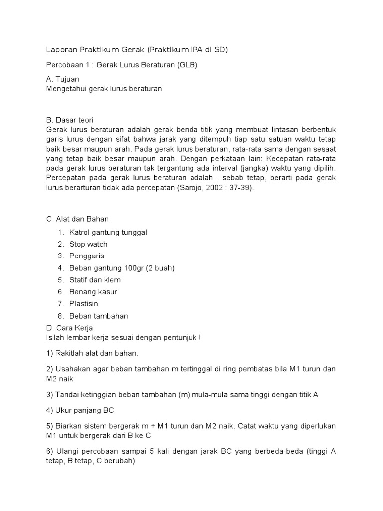 Laporan Praktikum Glb Glbb Pdf
