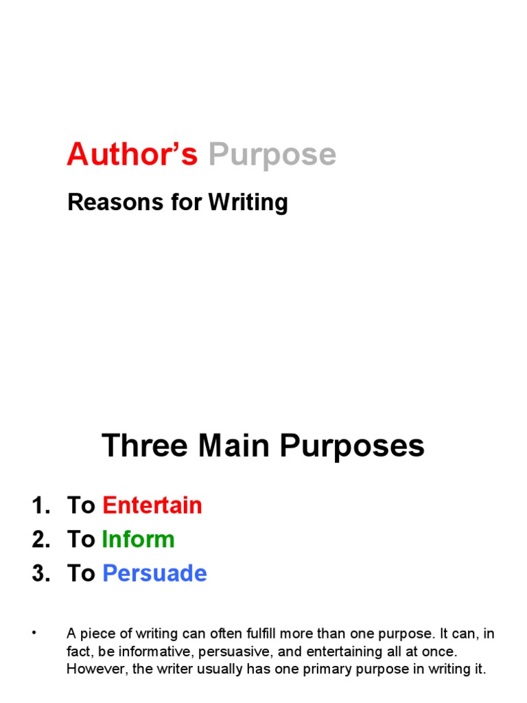Authors Purpose | PDF | Persuasion | Communication