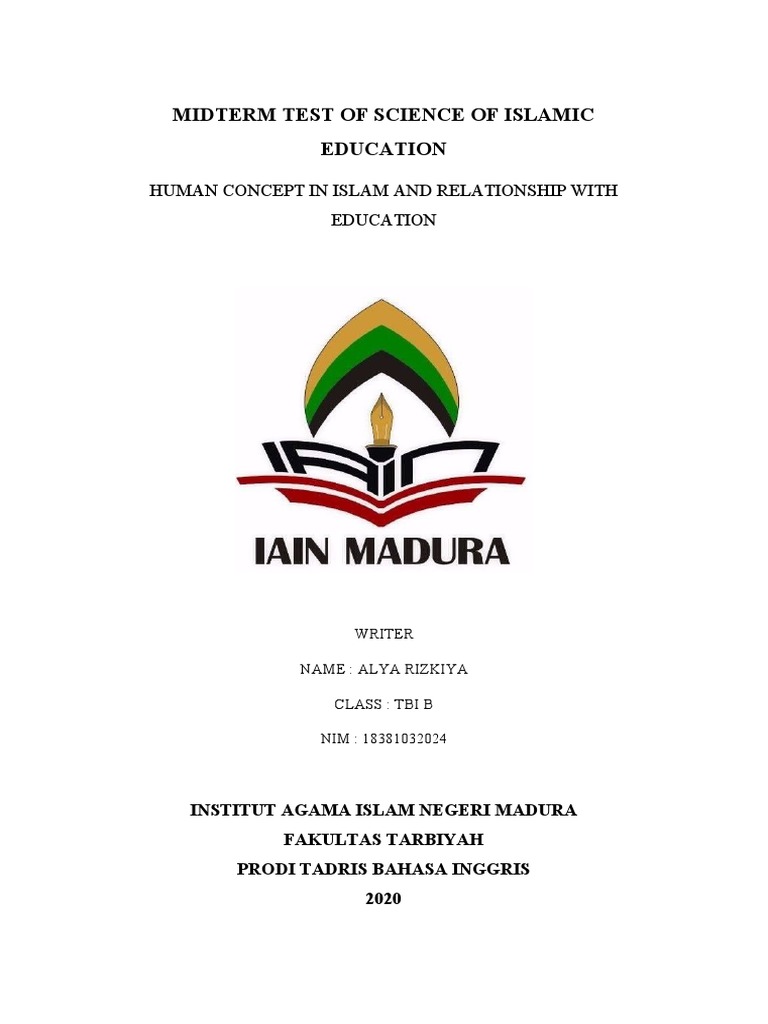 Midterm Test of Science of Islamic Education | PDF
