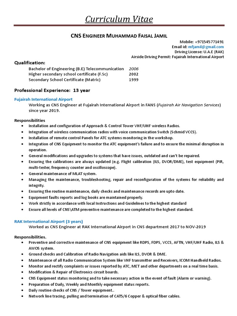 CNS Engineer ATSEP ENGINEER | Download Free PDF | Air Traffic Control ...