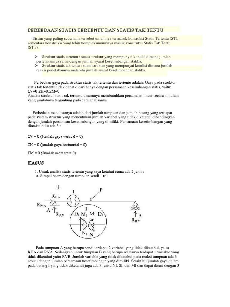 Perbedaan Statis Tertentu Dan Tak Tentu | PDF