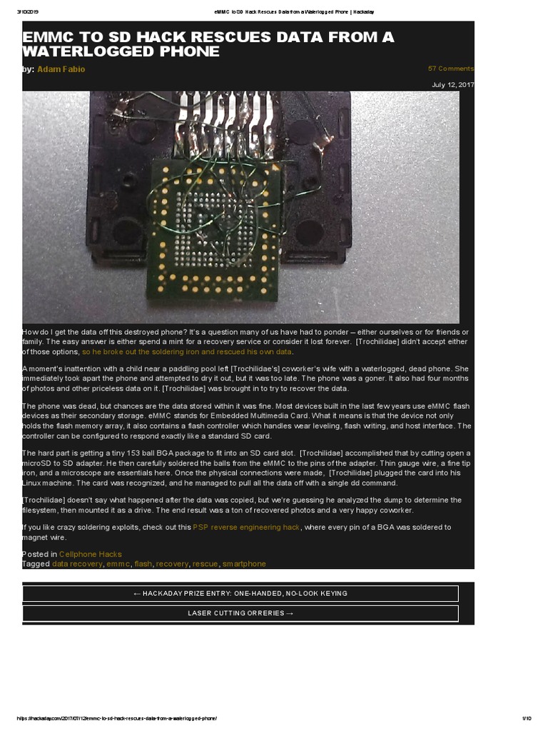 eMMC To SD Hack Rescues Data From A Waterlogged Phone - Hackaday ...