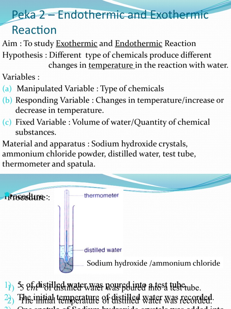Endothermic And Exothermic Reactions Temperature Change