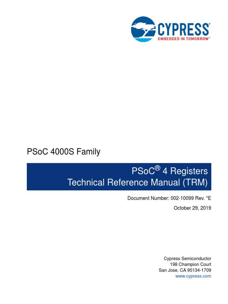PSoC 4000S FAMILY PSoC R 4 REGISTERS TECHNICAL REFERENCE MANUAL TRM ...