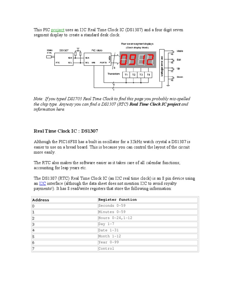 Real Time Clock IC | PDF | Capacitor | Analog To Digital Converter