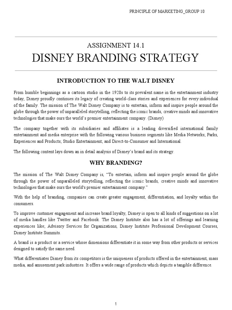 Assignment 14 | PDF | The Walt Disney Company | Brand