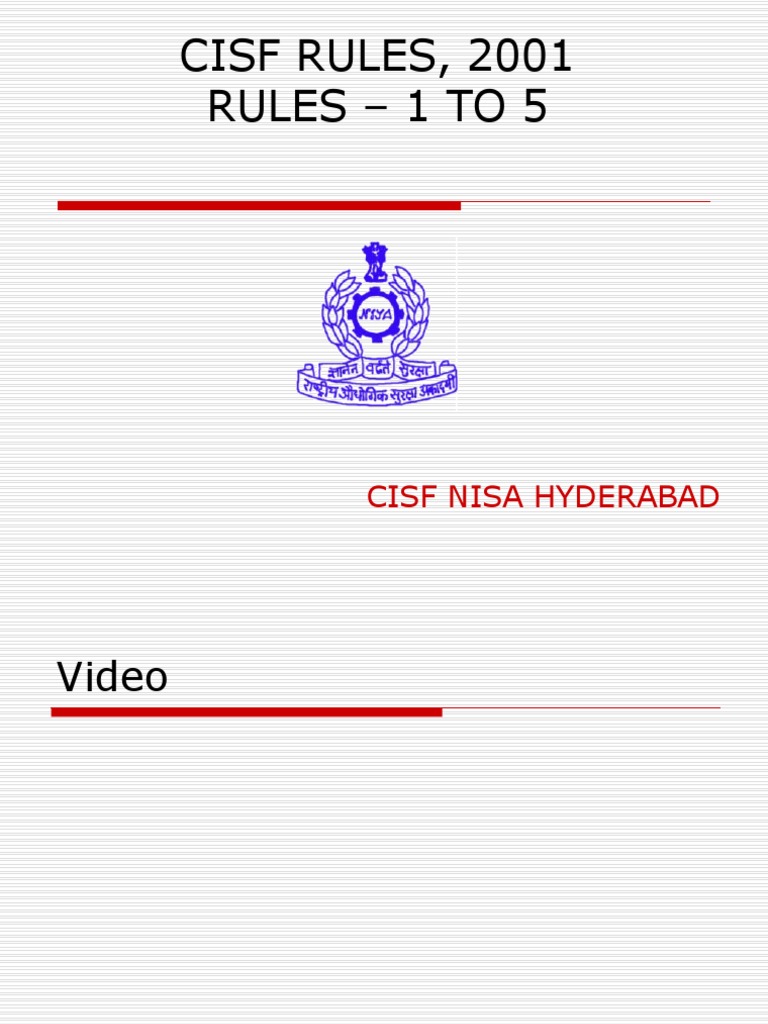 CISF RULES 1 - 5 CBT | PDF | Inspector | National Security