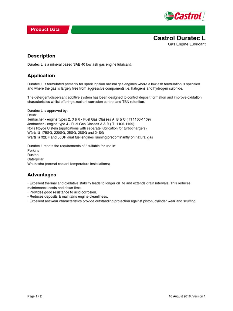 Duratec L 40 Tds | PDF | Lubricant | Engines