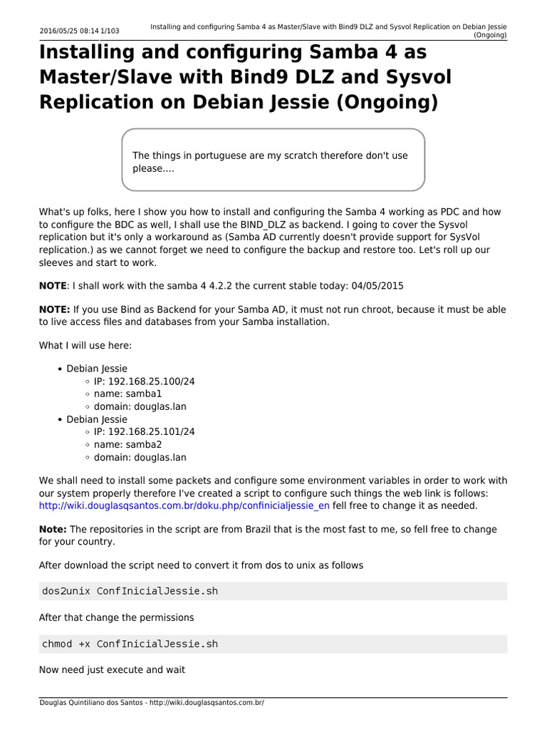 Instalando o Samba 4 | PDF | Communications Protocols | Utility Software