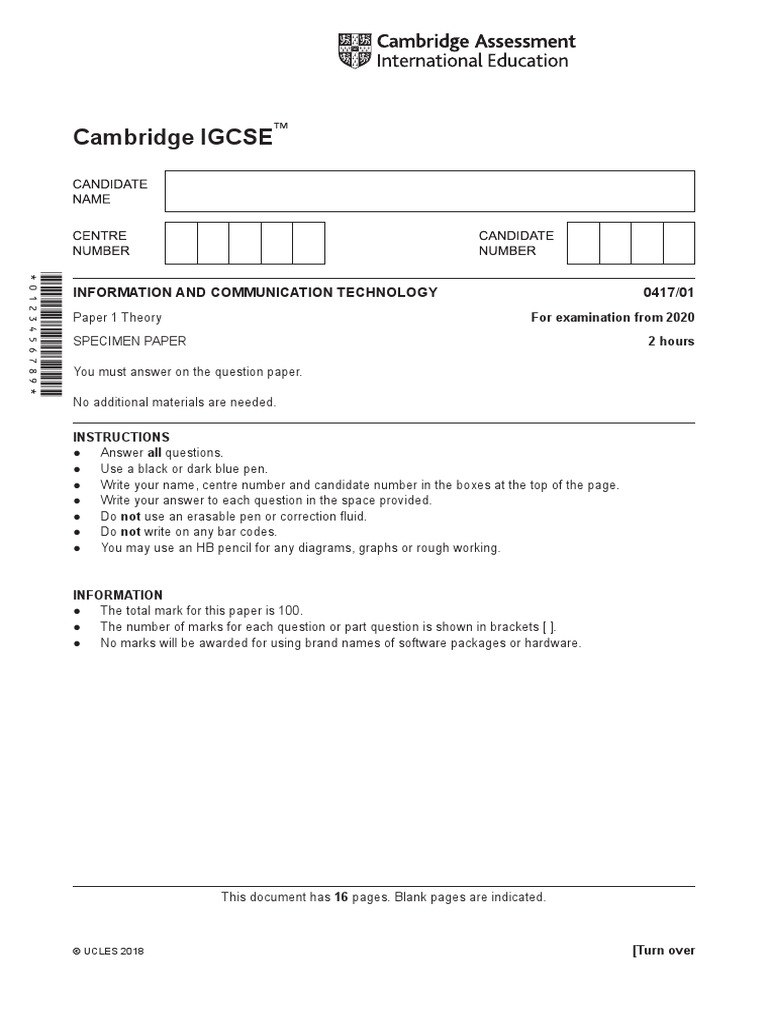 2020 Specimen Paper 1 PDF | PDF | World Wide Web | Internet & Web