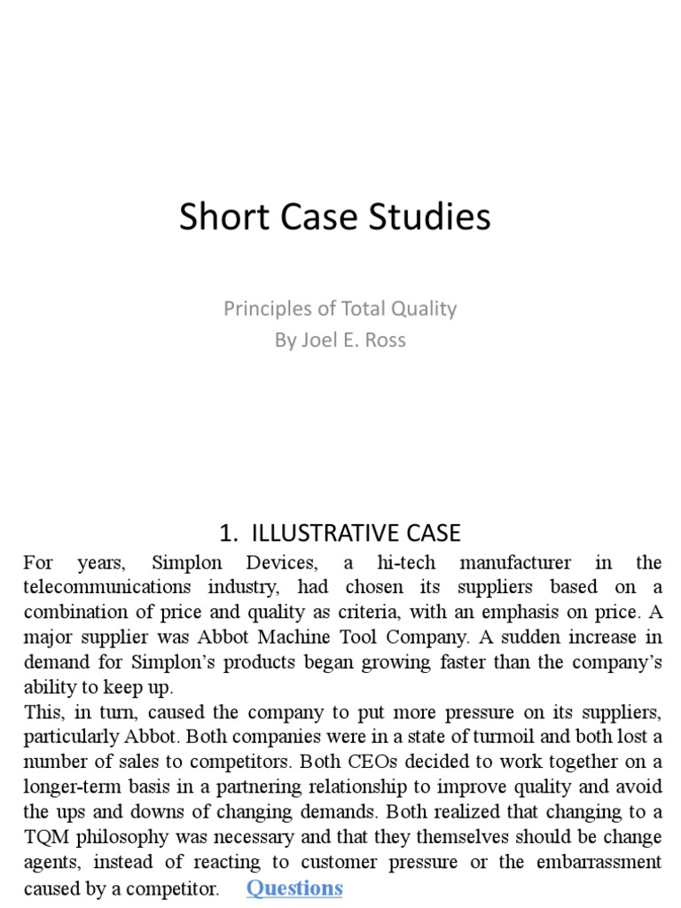 Illustrative Cases | PDF | Customer Satisfaction | Health System