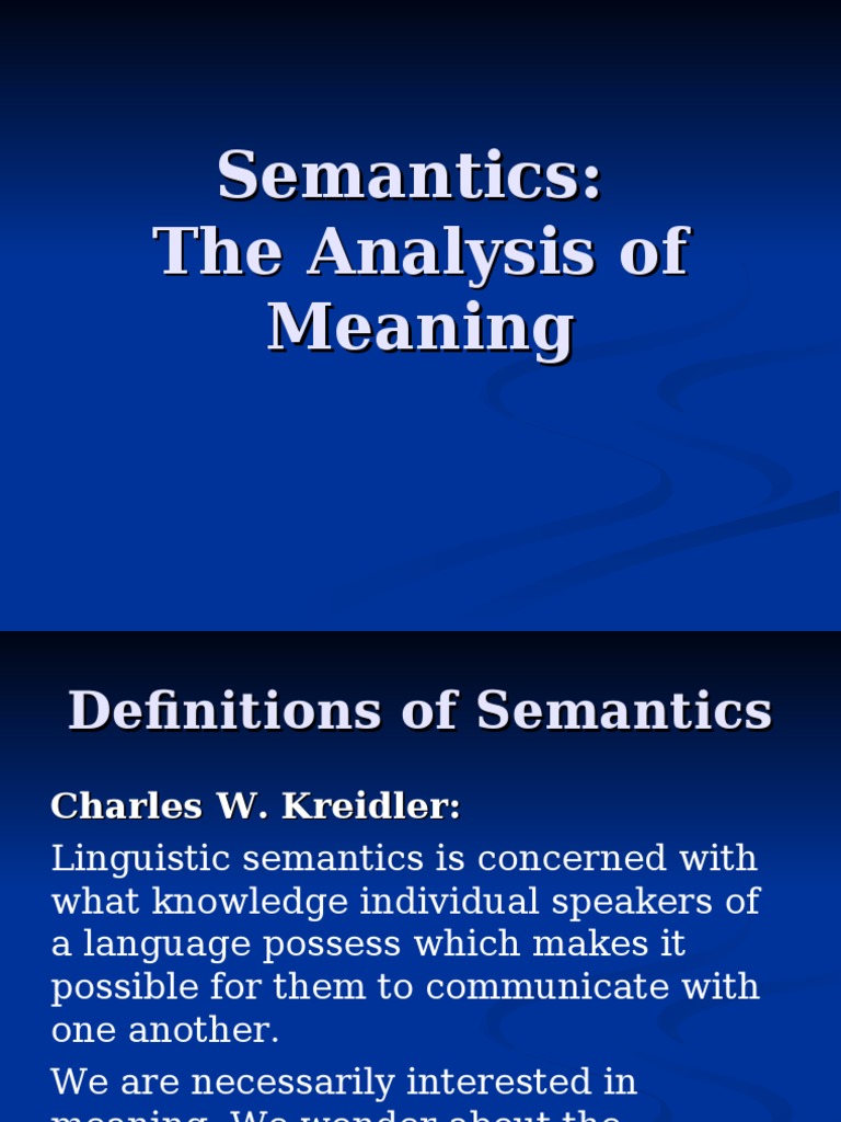 Branches and Types of Semantics | PDF | Semantics | Jokes