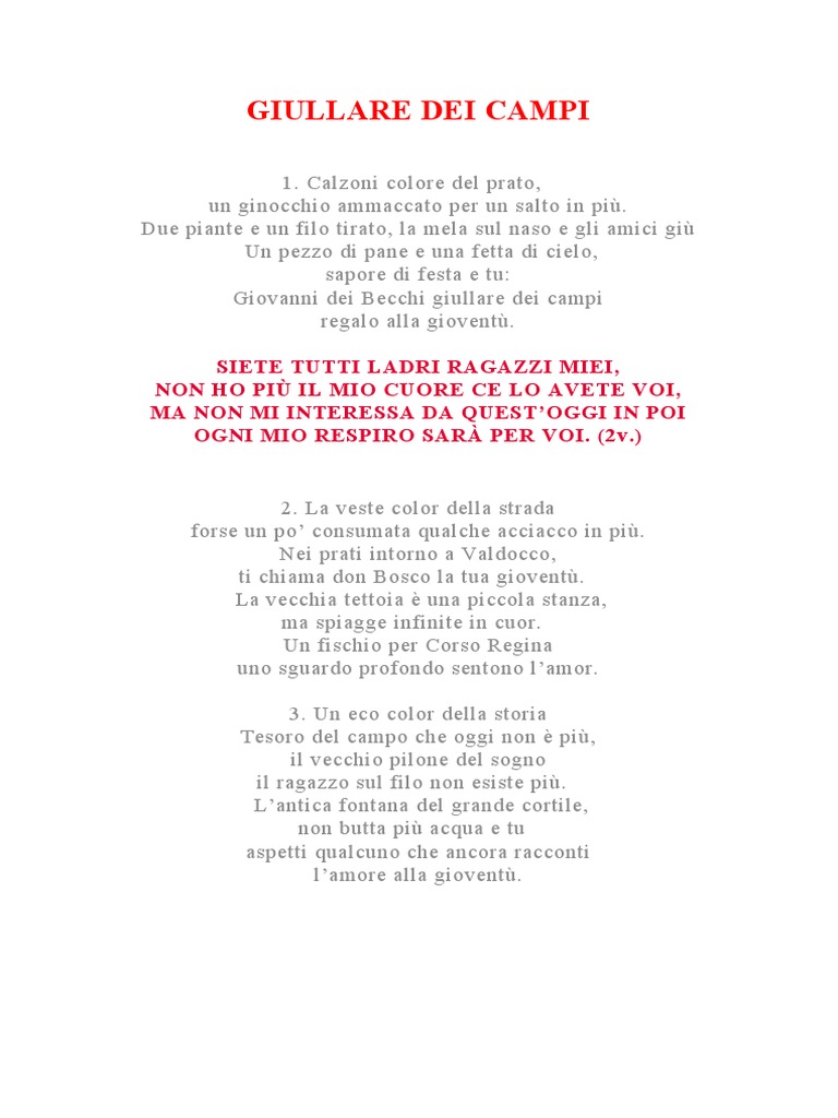 Giullare Dei Campi | PDF