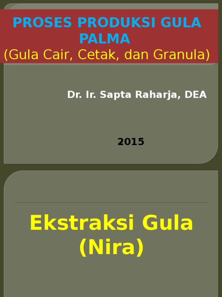 Proses Produksi Gula Palma | PDF