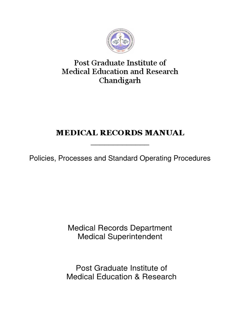 Medical Records Manual6919 | PDF | Medical Record | International ...