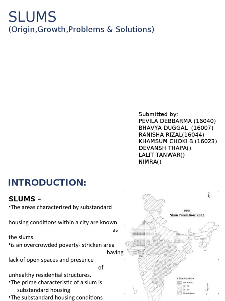 Slum Presentation | PDF | Slum | Economies