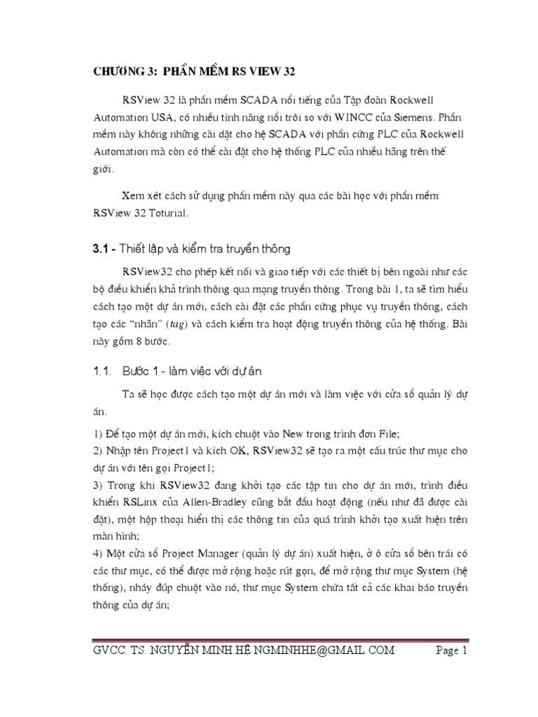 Hướng dẫn RSView32 | PDF