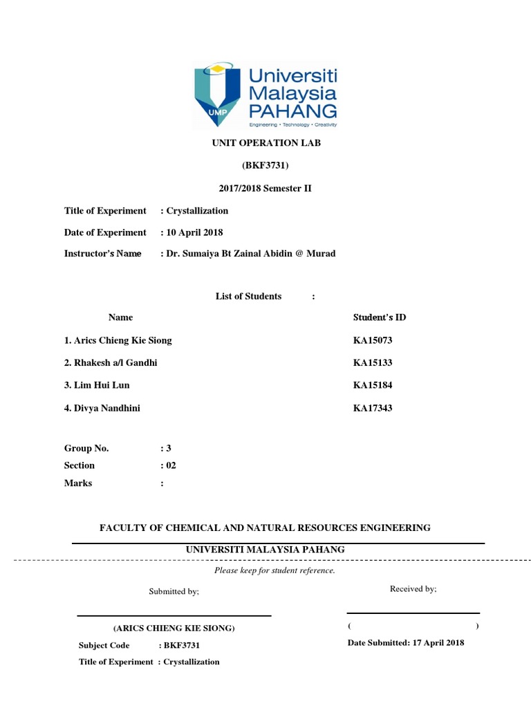 Unit Op Lab Example PDF | PDF | Solvation | Solubility