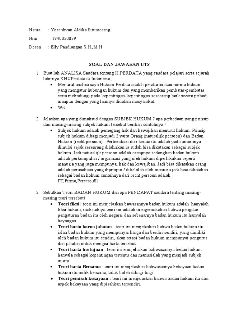 Uts Perdata | PDF | Filsafat