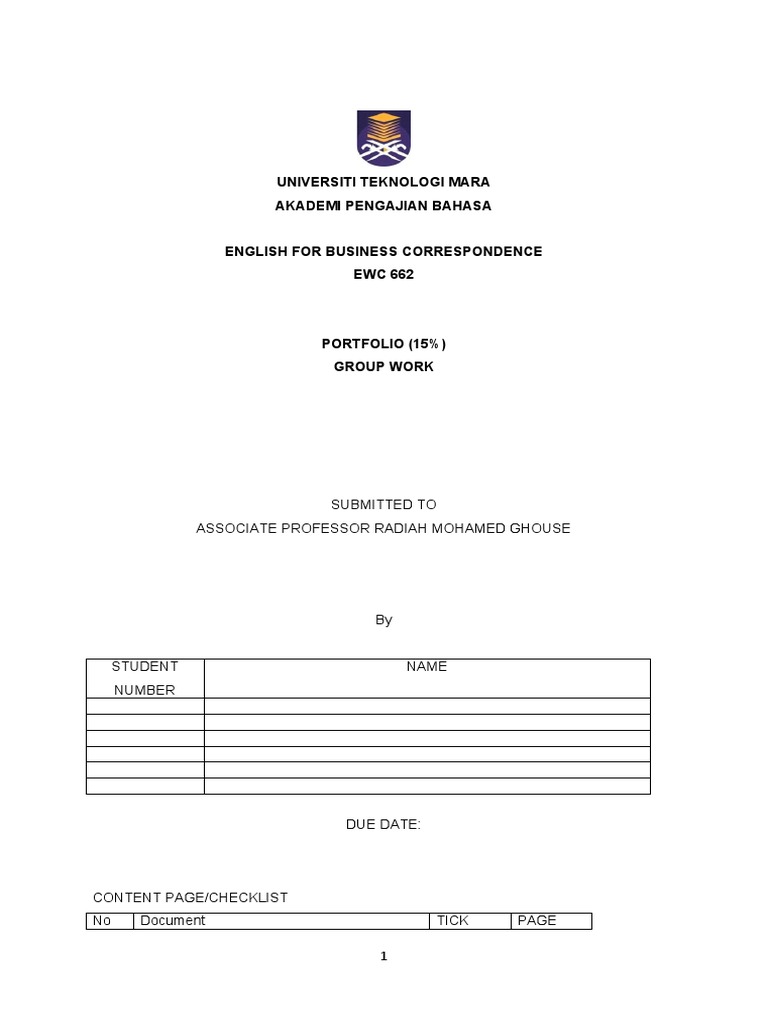 EWC 662 Template For PORTFOLIO | PDF | Communication | Computing And ...
