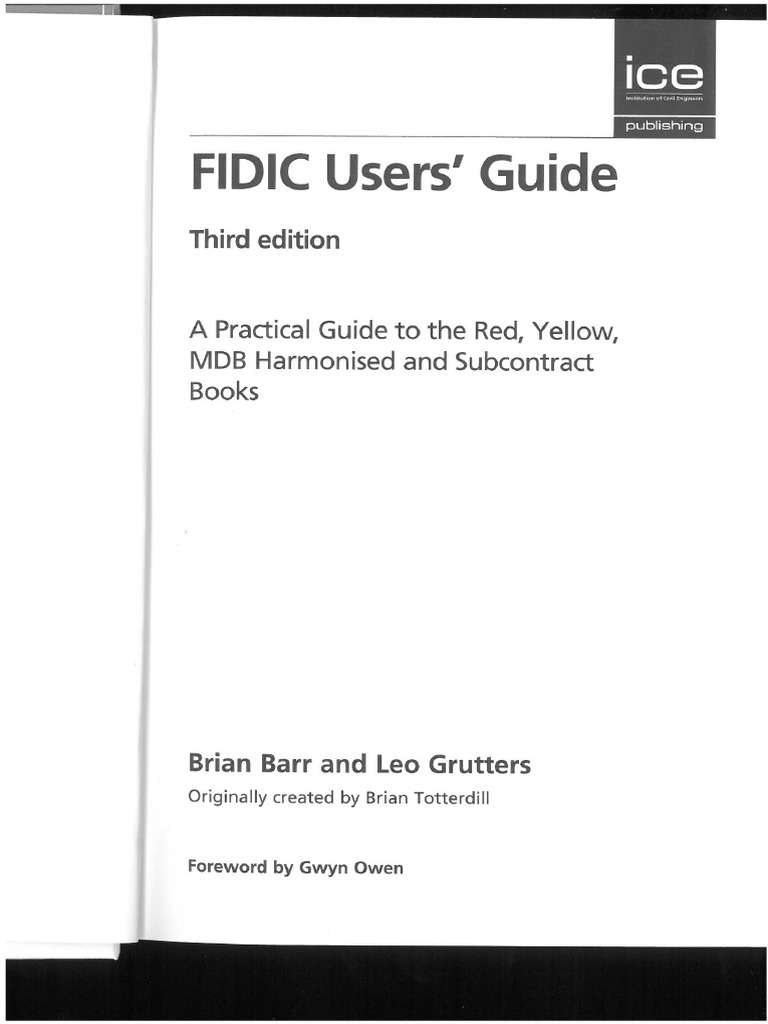 FIDIC USER'S GUIDE 3rd Edtion PDF | PDF