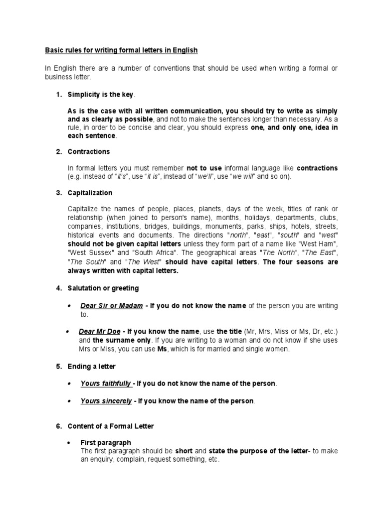 Letter Writing Rules | PDF | Linguistics | Communication