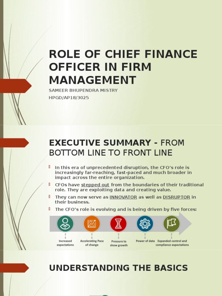 Evolving Role of the CFO in Management | PDF | Chief Financial Officer ...