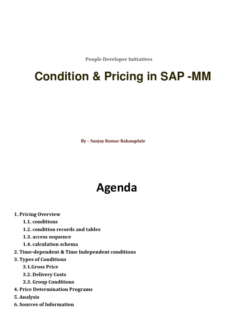 Condition and Pricing in SAP MM PDF | PDF | Xml Schema | Pricing